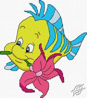 Flounder Stencil Little Mermaid